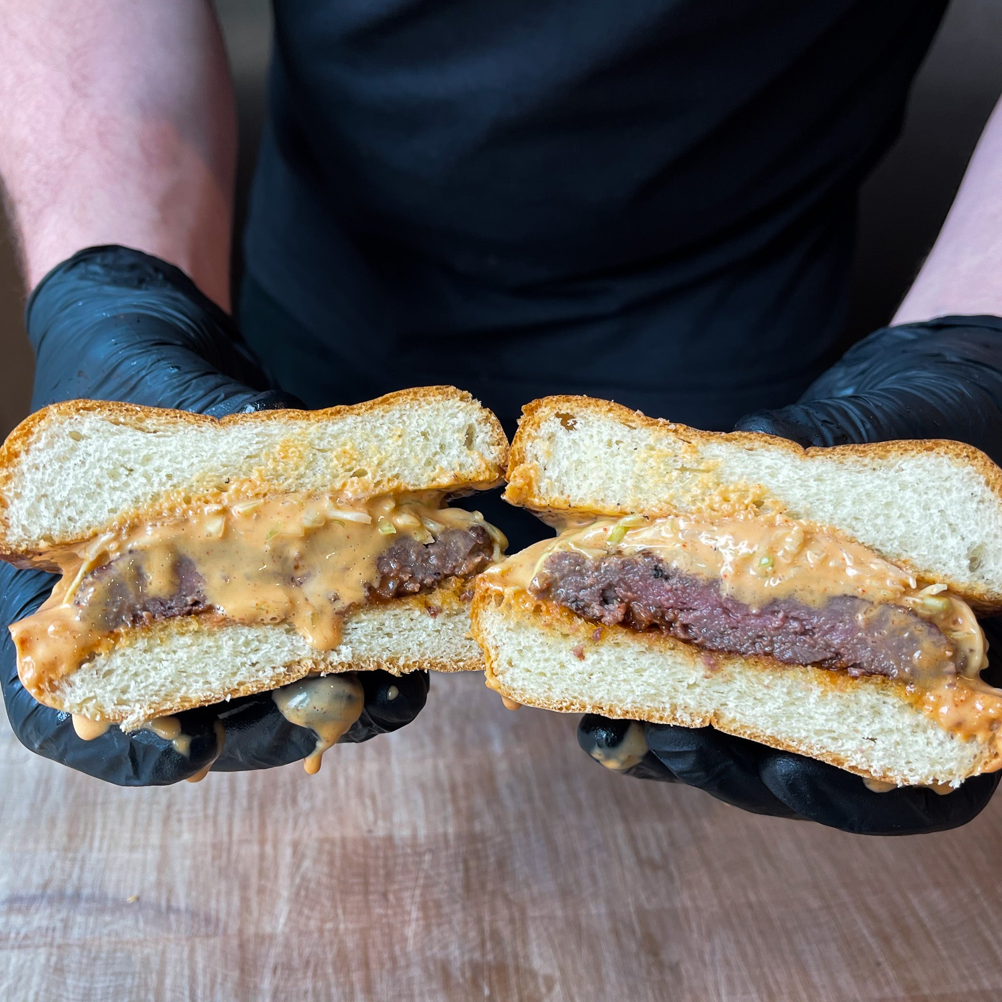 Wagyu Burger with Tonkatsu mayo & shredded cabbage by Barry Horne ...