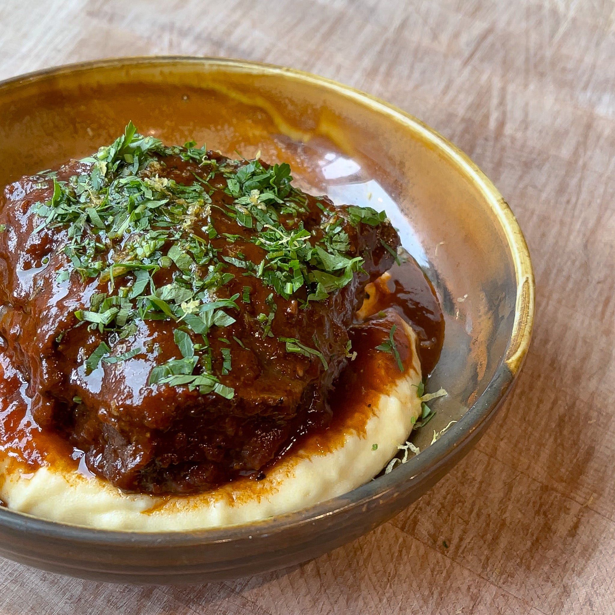 Braised Ox Cheek with Cheesy Polenta by Barry Horne– Provenance Village ...